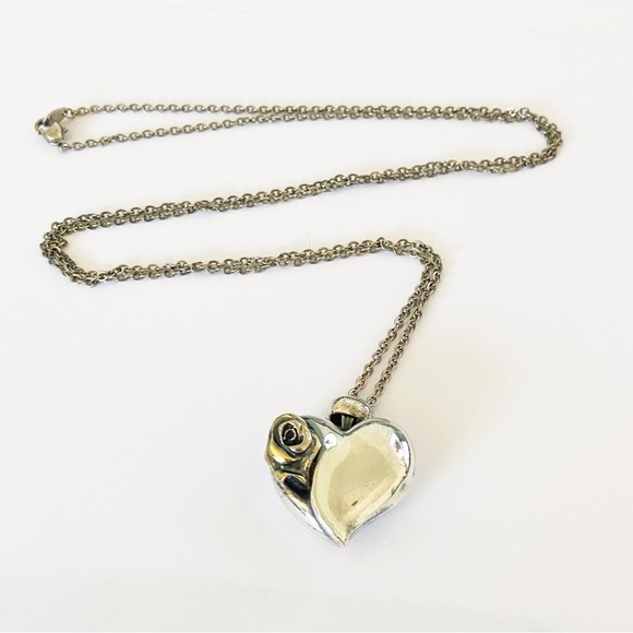 Gorham | Jewelry | Gorham Sterling Silver Puffed Heart With Gilt Rose ...
